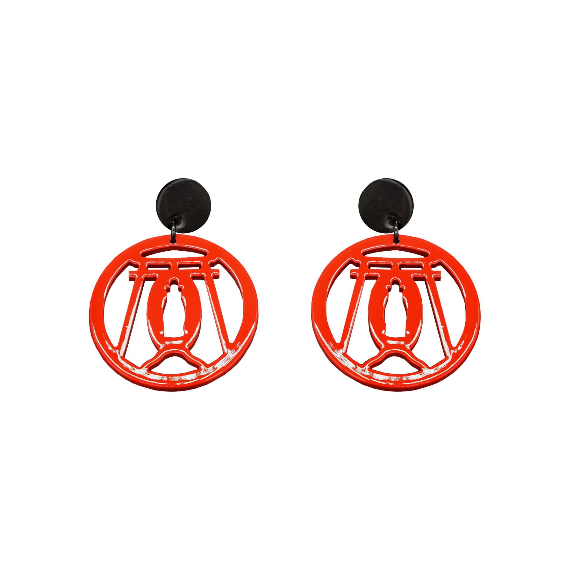 Red Tsuba Earrings | G-SMB10827